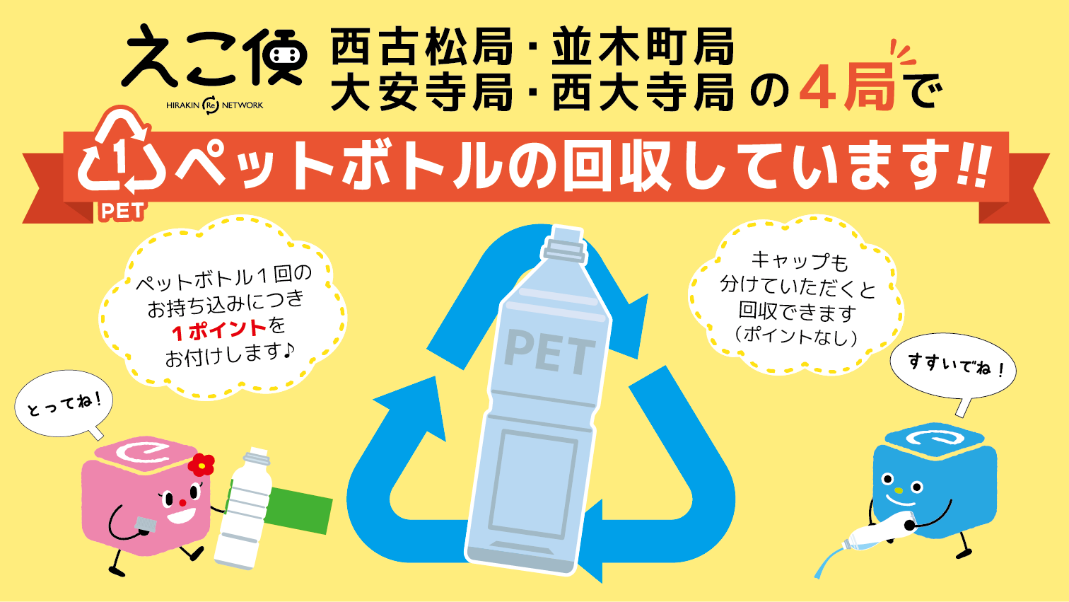 ペットボトル回収のご案内（岡山4局限定） | えこ便